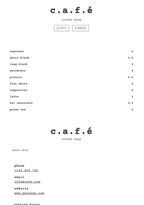 Create your free menu today | Menuzen